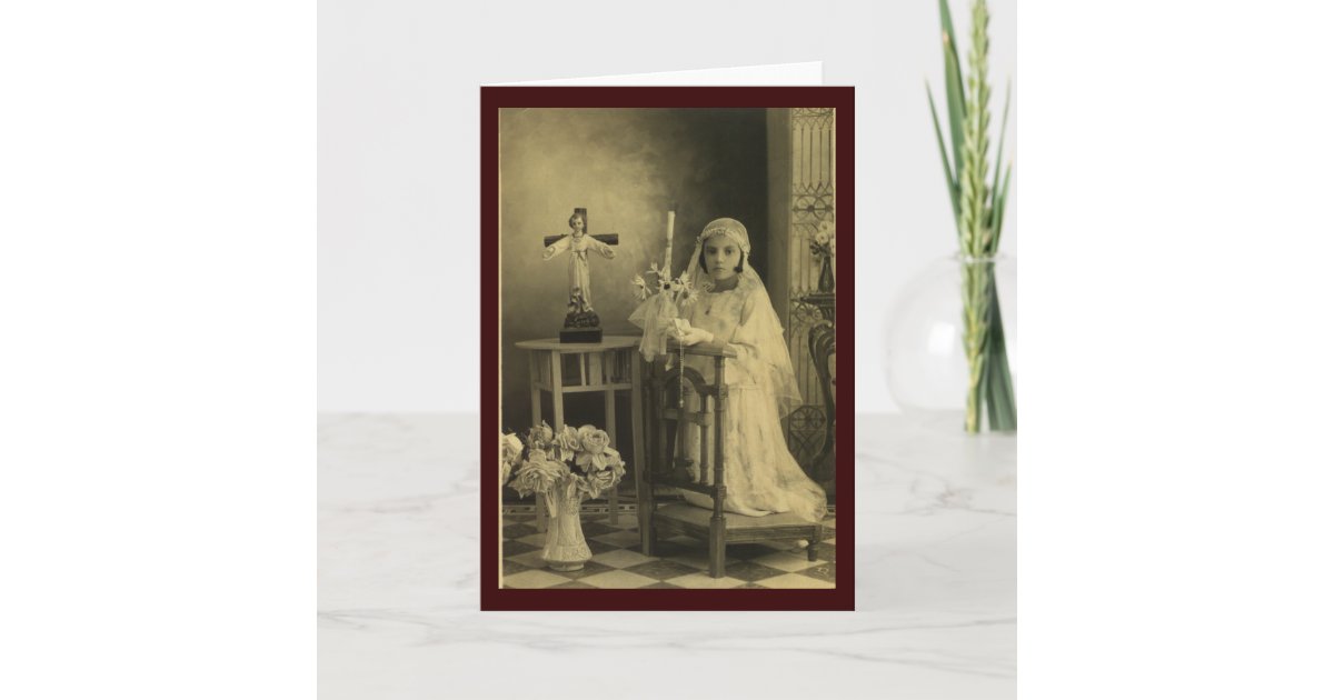 Vintage First Communion Card | Zazzle