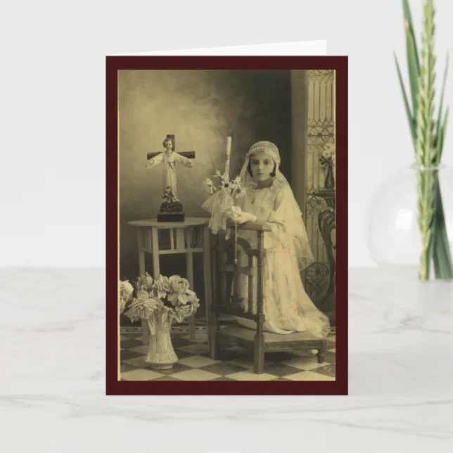 Vintage First Communion Card | Zazzle