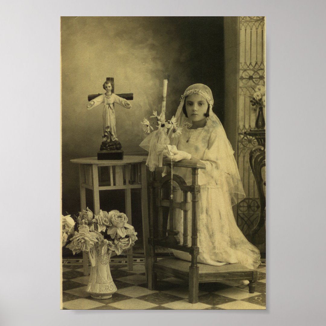 Vintage First Communion Poster | Zazzle
