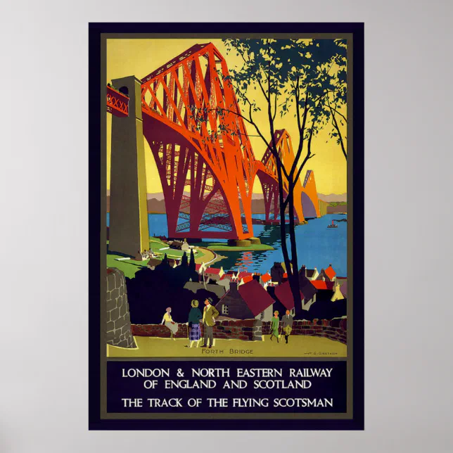 Vintage Firth of Forth Bridge Scotland Poster | Zazzle