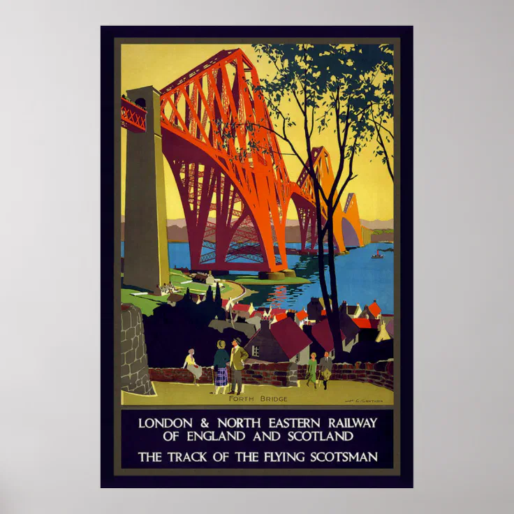 Vintage Firth of Forth Bridge Scotland Poster | Zazzle