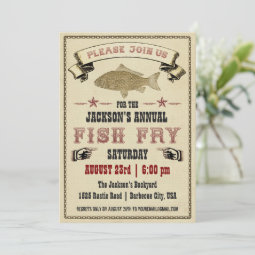 Vintage Fish Fry Invitation | Zazzle