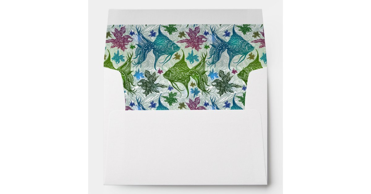 Vintage Fish Pattern Envelope | Zazzle