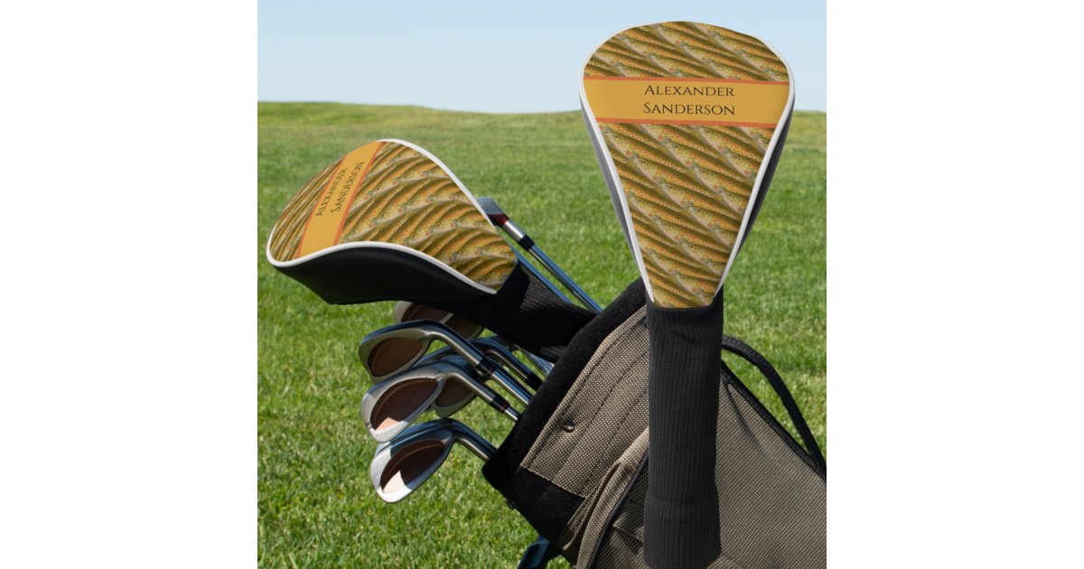 Vintage fish watercolor trout pattern golf head cover | Zazzle