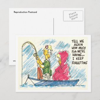 Vintage Fishing Postcard | Zazzle