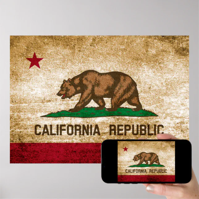 Vintage Flag of California Poster | Zazzle