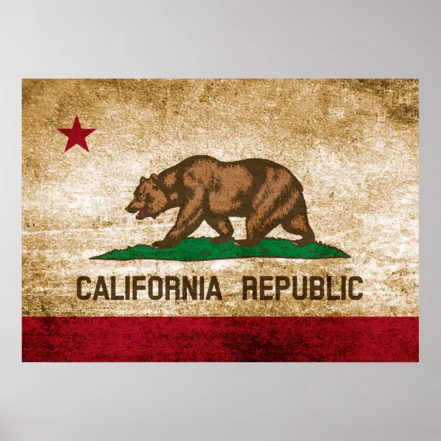 Vintage Flag of California Poster | Zazzle