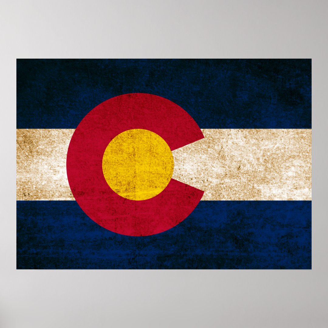 Vintage Flag of Colorado Poster | Zazzle