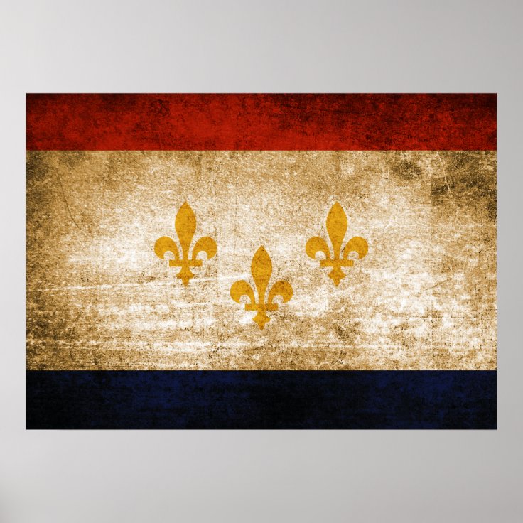 Vintage Flag of New Orleans Poster | Zazzle