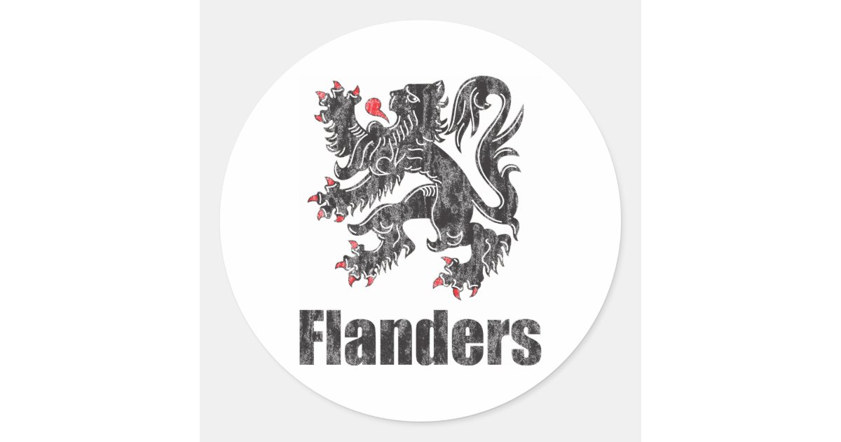 Vintage Flanders Classic Round Sticker | Zazzle