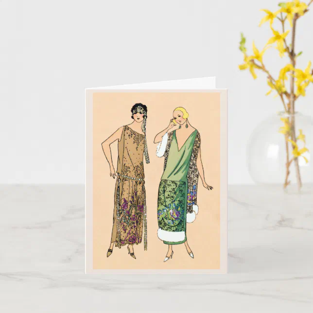 Vintage flapper women card | Zazzle