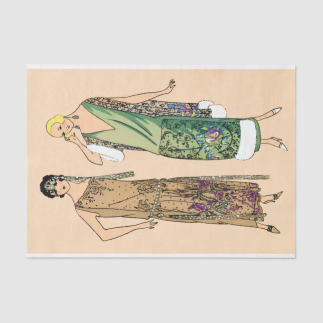 Vintage flapper women, decoupage tissue paper | Zazzle