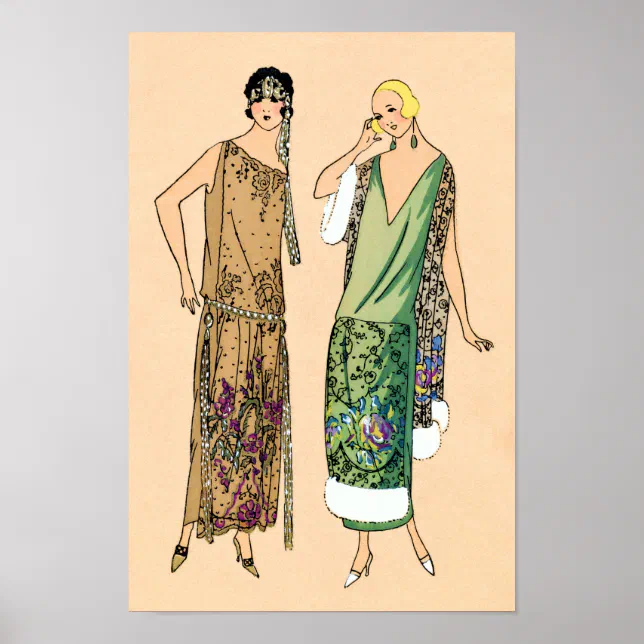 Vintage flapper women poster | Zazzle