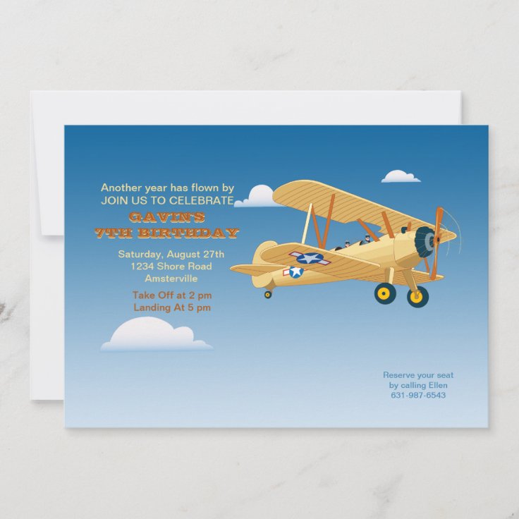 Vintage Flight Invitation | Zazzle