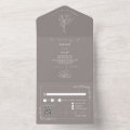 Vintage Floral Amethyst Wedding QR Code All All In One Invitation | Zazzle