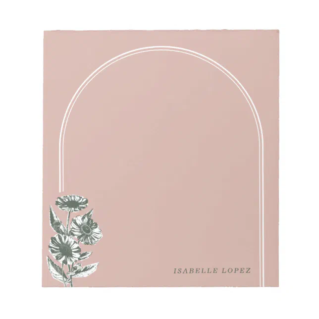 Vintage Floral Arch Custom Notepad - Pink | Zazzle