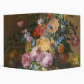 Vintage Floral Art Gold Monogrammed School Office 3 Ring Binder | Zazzle