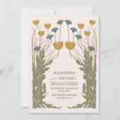 Vintage Floral Art Nouveau Wedding Invitation | Zazzle