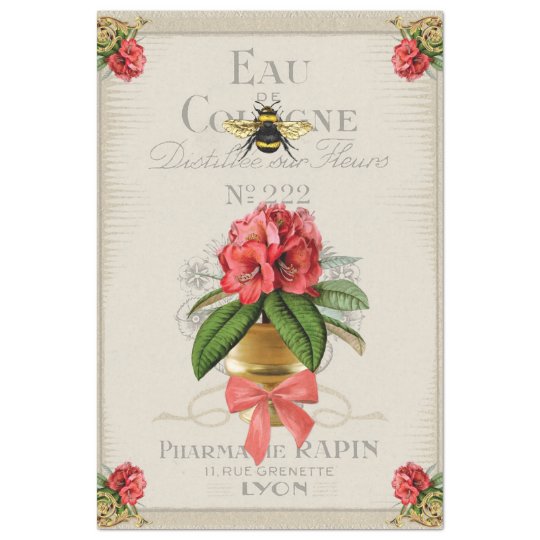 Vintage Floral Bee Decoupage Crafting Tissue Paper | Zazzle.com