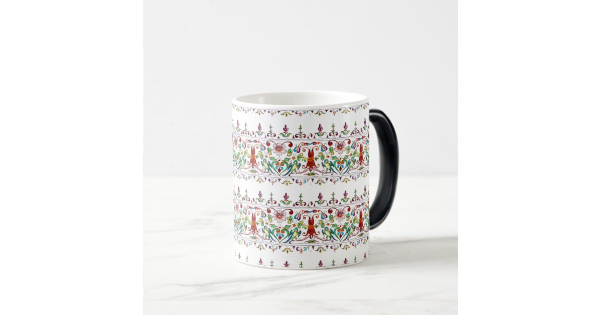 Vintage Floral Bird Fantasy Art Color Morph Mug | Zazzle