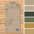 Vintage Floral Bird Tan QR Code All In One Invitation | Zazzle
