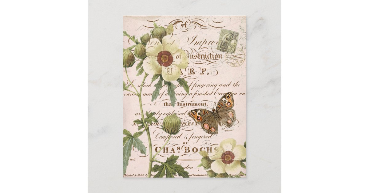 Vintage Floral Botanical postcard | Zazzle