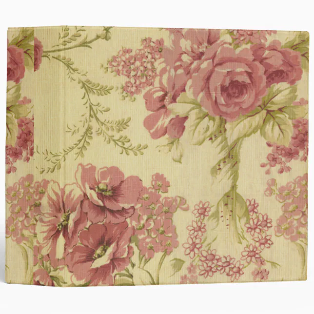 Vintage,floral,coral,pink,roses,shabby chic,cute,e binder | Zazzle