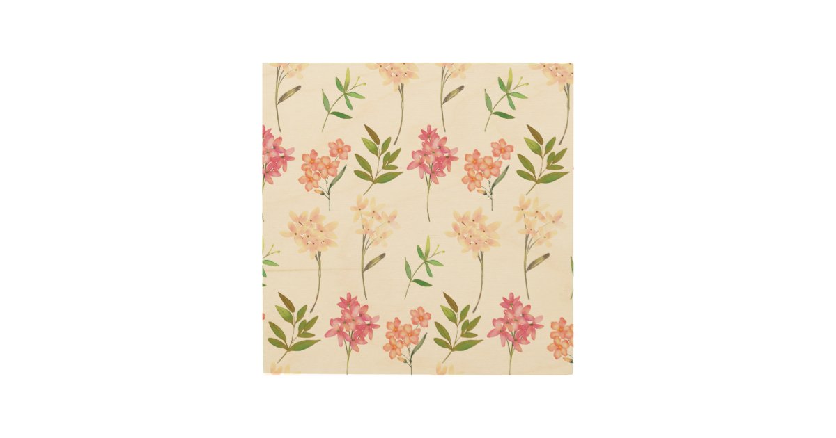 Vintage floral cottage traditional flowers wood wall art | Zazzle