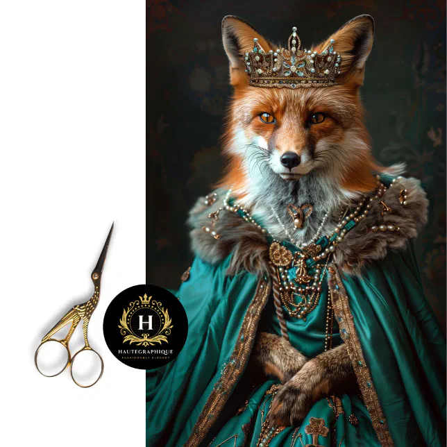 Vintage Floral Crown Queen Fox Decoupage Tissue Paper | Zazzle
