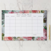 Vintage Floral Custom Desk Pad Monthly Calendar | Zazzle