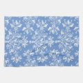 Vintage Floral Damask White and Cornflower Blue Kitchen Towel | Zazzle
