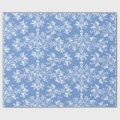 Vintage Floral Damask White and Cornflower Blue Wrapping Paper | Zazzle