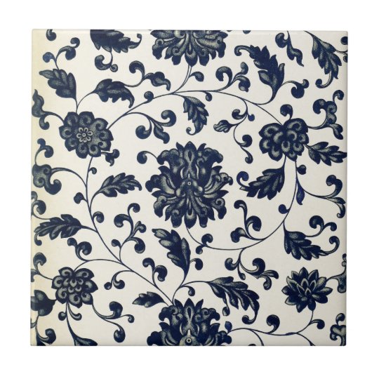 Vintage floral design tile | Zazzle.com