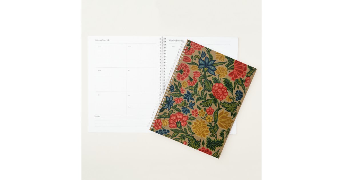 Vintage Floral Designer Garden Artwork Planner | Zazzle