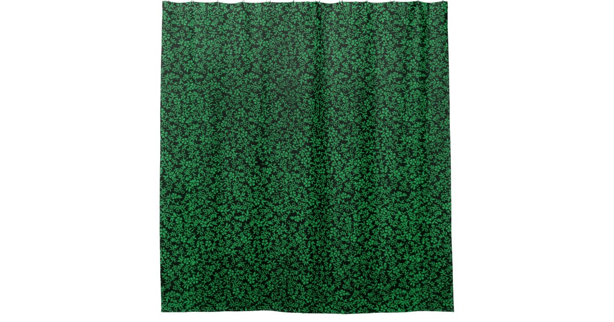 Vintage Floral Emerald Green Shower Curtain | Zazzle