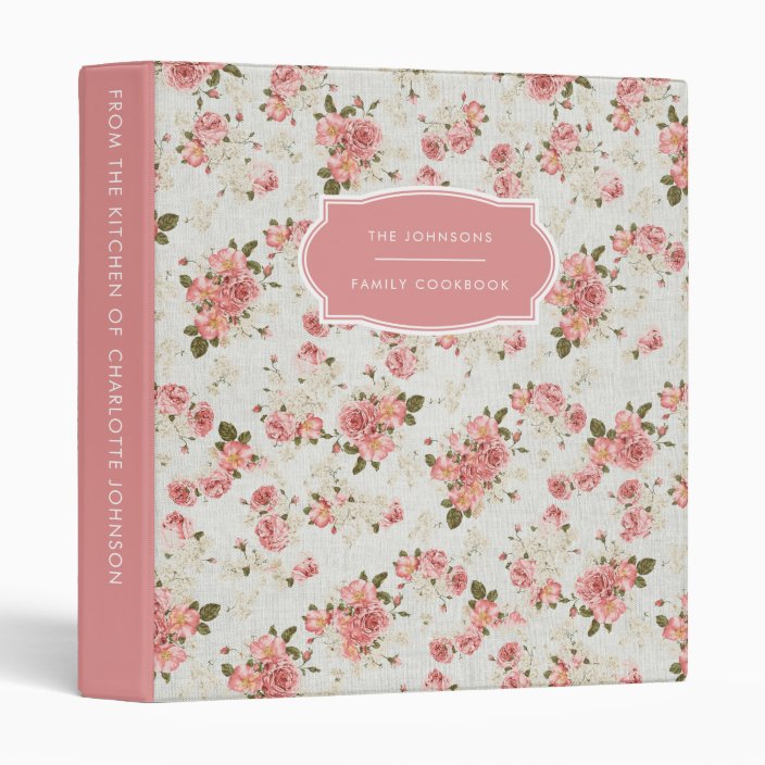 Vintage Floral Family Recipe Cookbook Binder | Zazzle.com