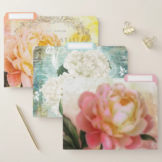 Vintage floral file folder | Zazzle