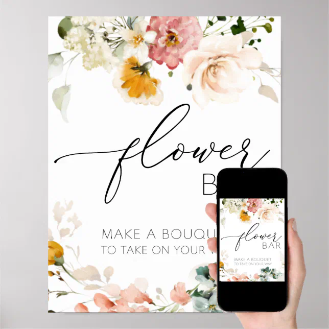 Vintage Floral Flower Bar Sign | Zazzle