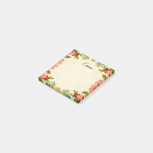 vintage floral frame post-it notes | Zazzle