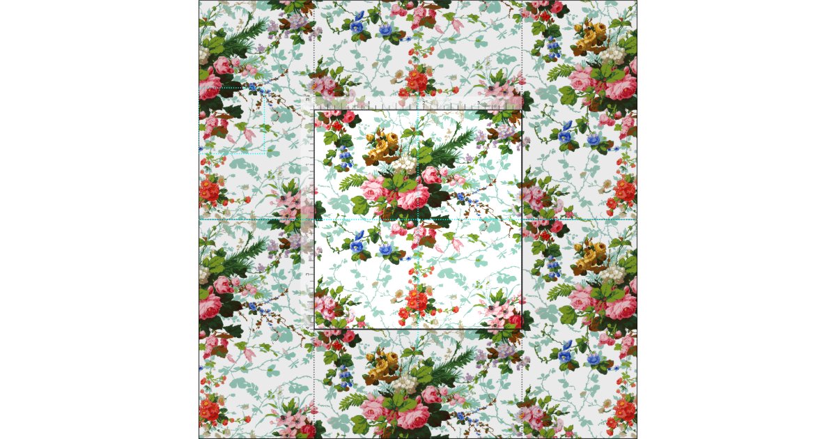 Vintage Floral French Pattern Fabric | Zazzle