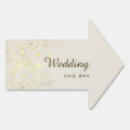 Vintage Floral Gold Wedding This Way Arrow Sign | Zazzle