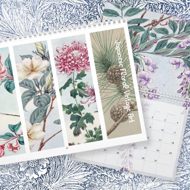 Vintage Floral Japanese Art Calendar | Zazzle
