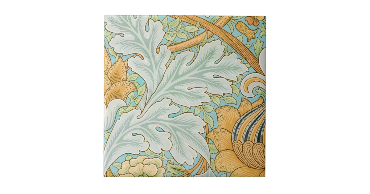 Vintage Floral Leaf Ceramic Tile | Zazzle