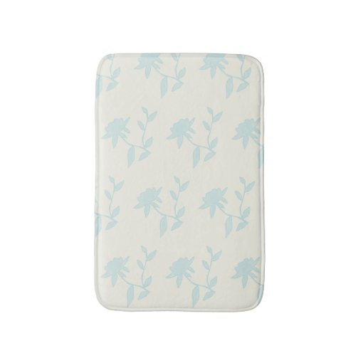 Vintage Floral | Light Blue Flowers Bath Mat | Zazzle