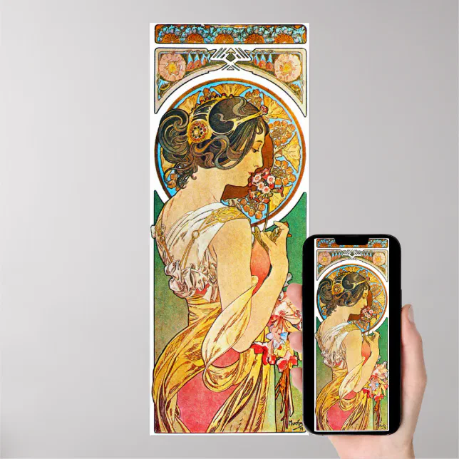 Vintage Floral Mucha Poster | Zazzle
