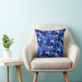 Vintage Floral Pattern | Blue White & Navy Throw Pillow | Zazzle
