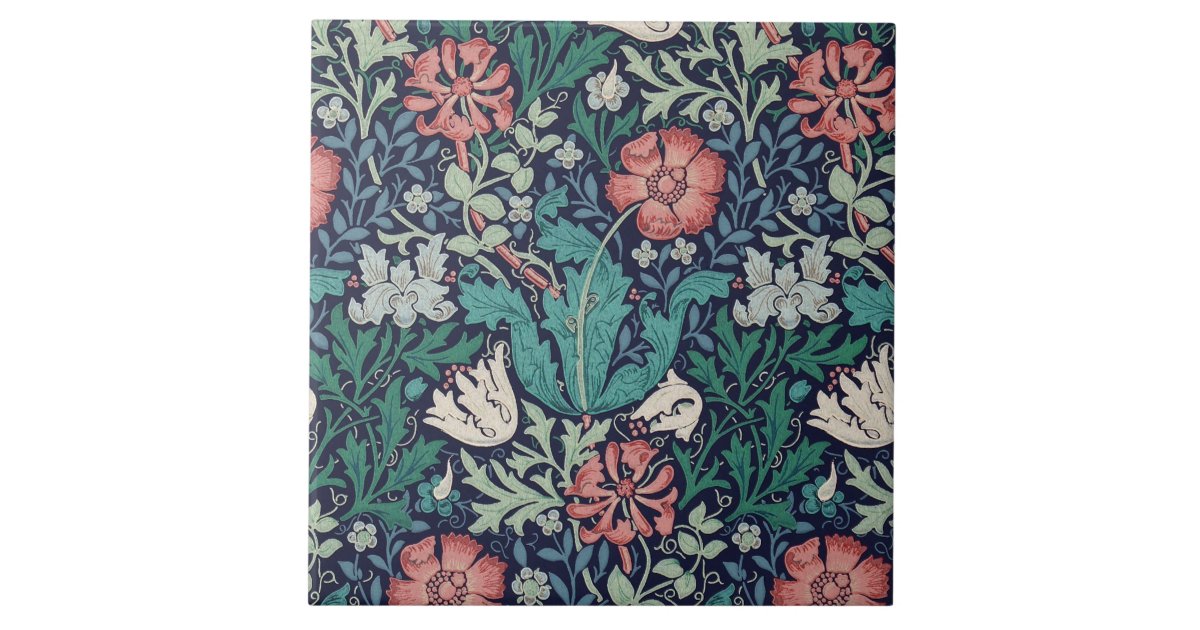 Vintage Floral Pattern, William Morris Ceramic Tile | Zazzle