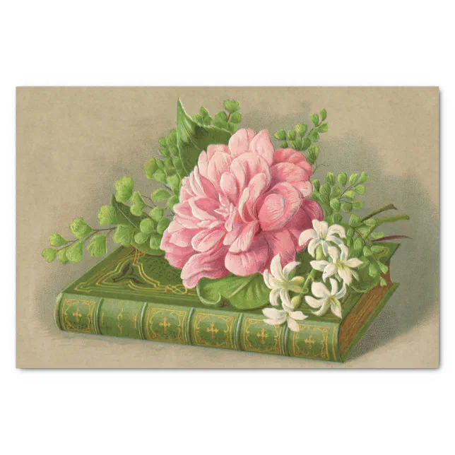 Vintage Floral Peony Classy Book Elegant Tissue Paper | Zazzle