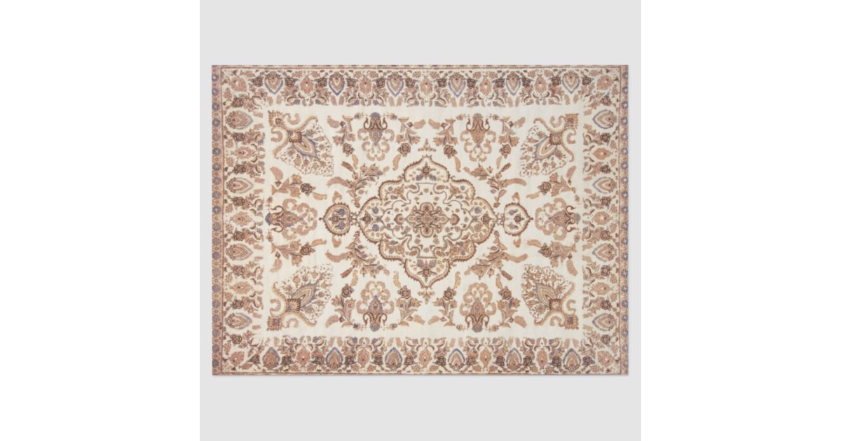 Vintage Floral Persian Rug Pattern Tissue Paper | Zazzle