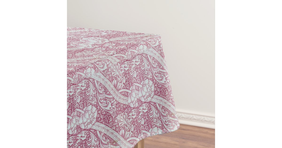Vintage Floral Pink White Flowers John Henry Dearl Tablecloth | Zazzle